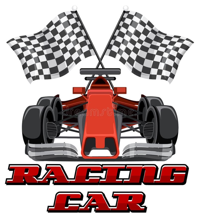 Racing Car Logo with Racing Car on White Background Stock Vector ...