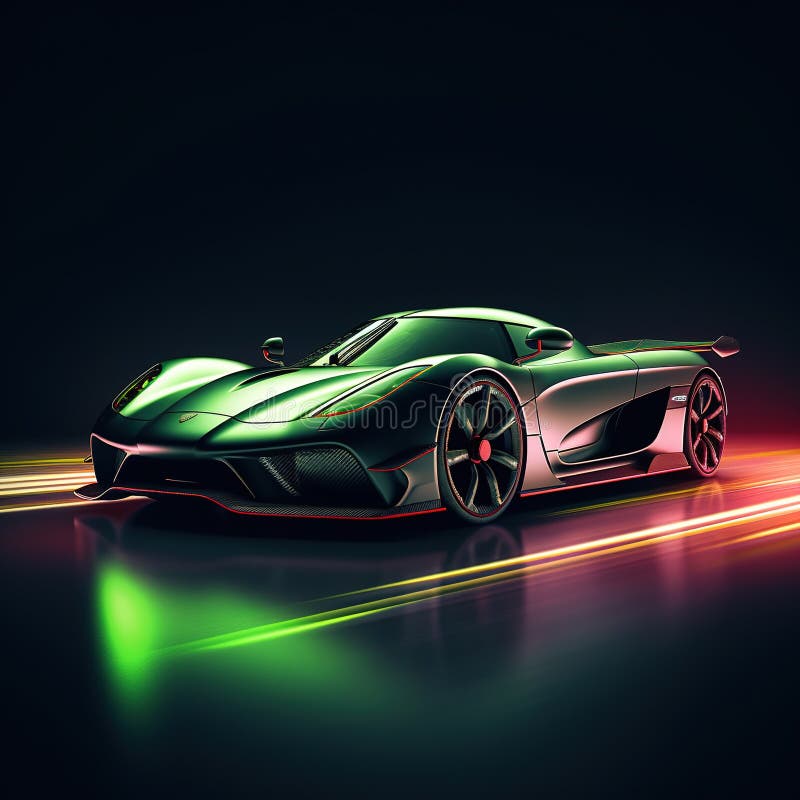 Racing Car in Motion Created with Generative AI Stock Illustration ...