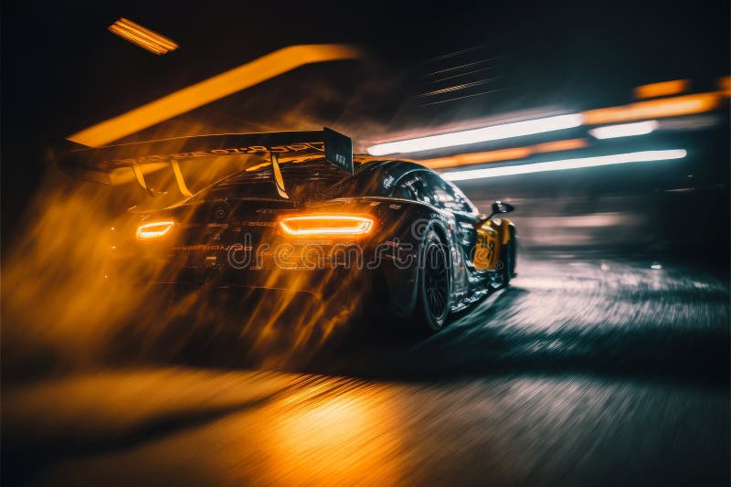 Racing Car in Motion. Drift. Illustration AI Generative Stock ...