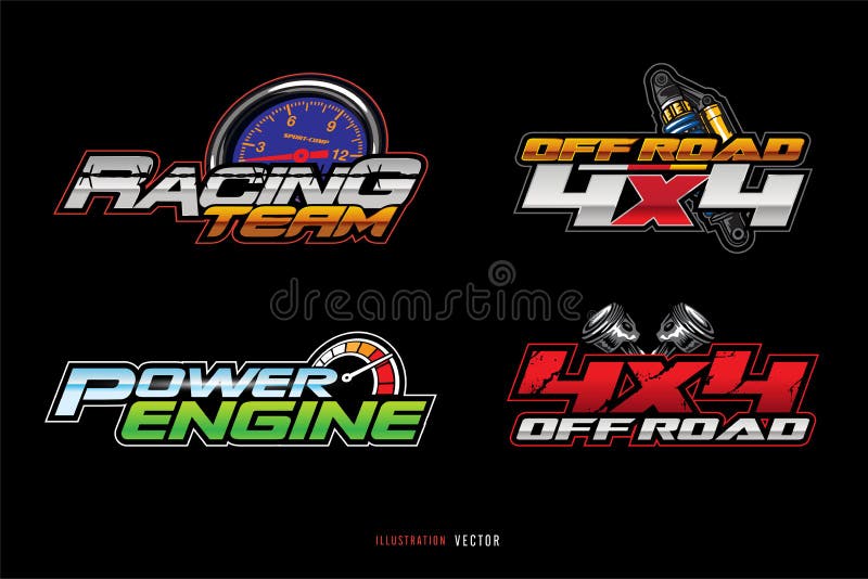 Racing Car and 4x4 Offroad Logo Template Vector. Automotive Logo Vector ...