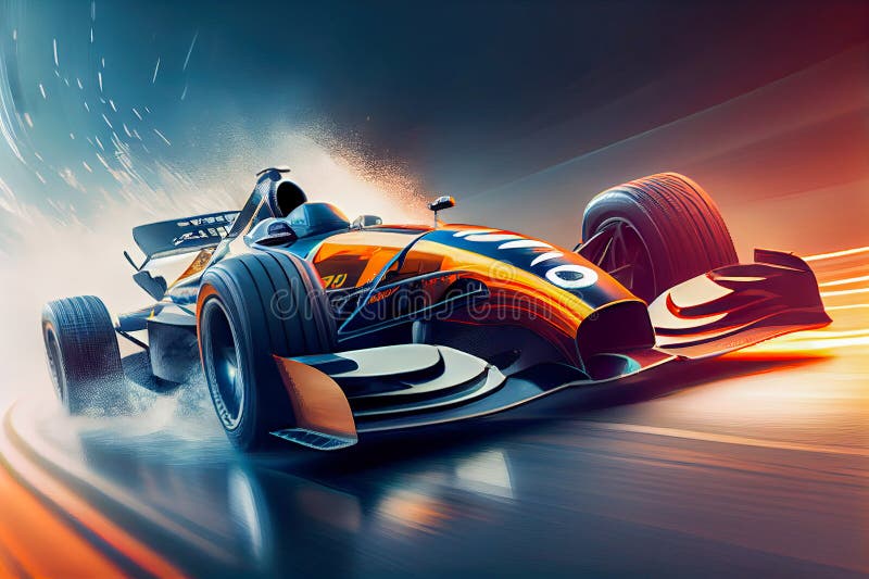 Racing Car in the Rays of Speed. Generative AI, Generative, AI Stock ...