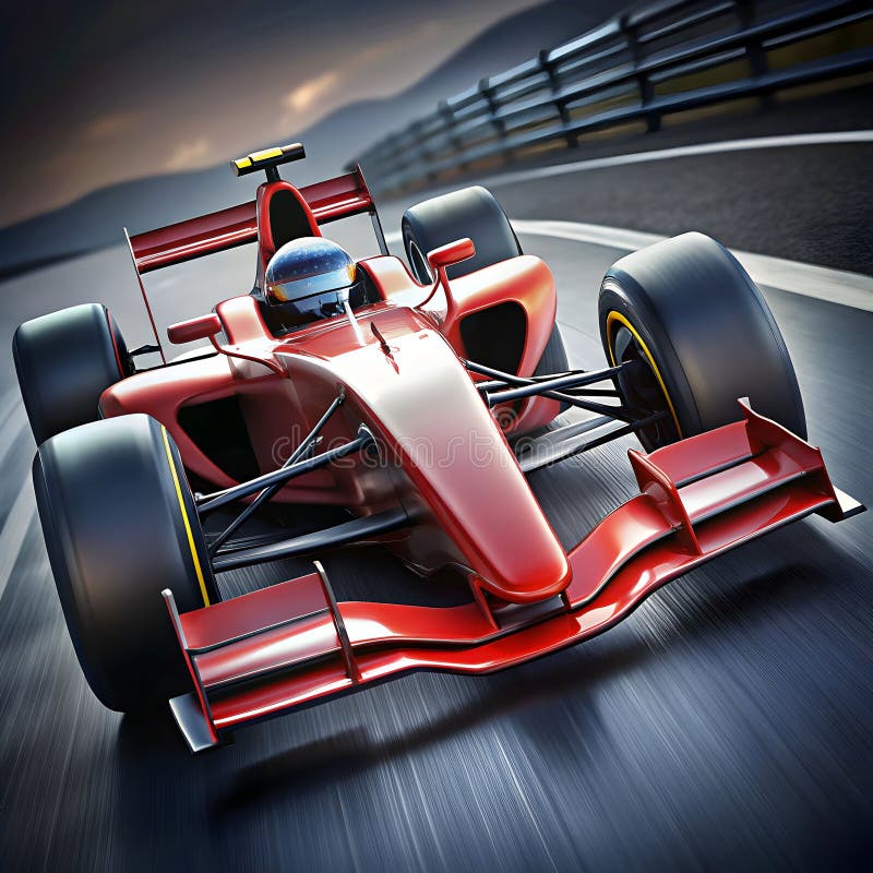 Racing Car in Red View Powerful Stock Illustration - Illustration of ...