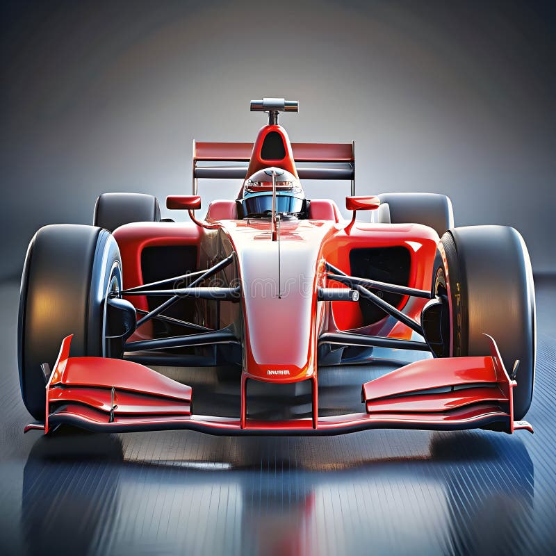 Racing Car in Red View Powerful Stock Illustration - Illustration of ...