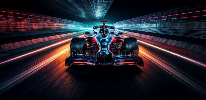 A Racing Car on a Road with Motion Blur Stock Illustration ...