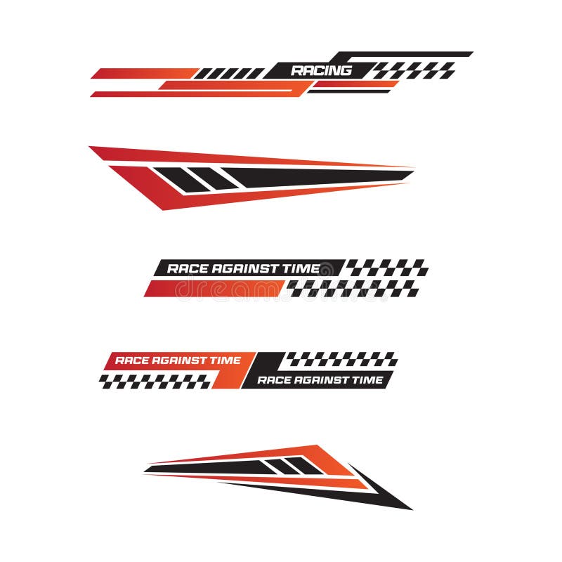 Racing Car Stickers Stripe Abstract Shape Vinyl Decal Templates Stock ...