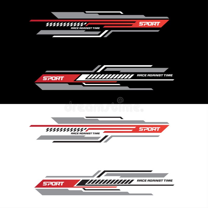 Racing Car Stickers Stripe Abstract Shape Vinyl Decal Templates Stock ...