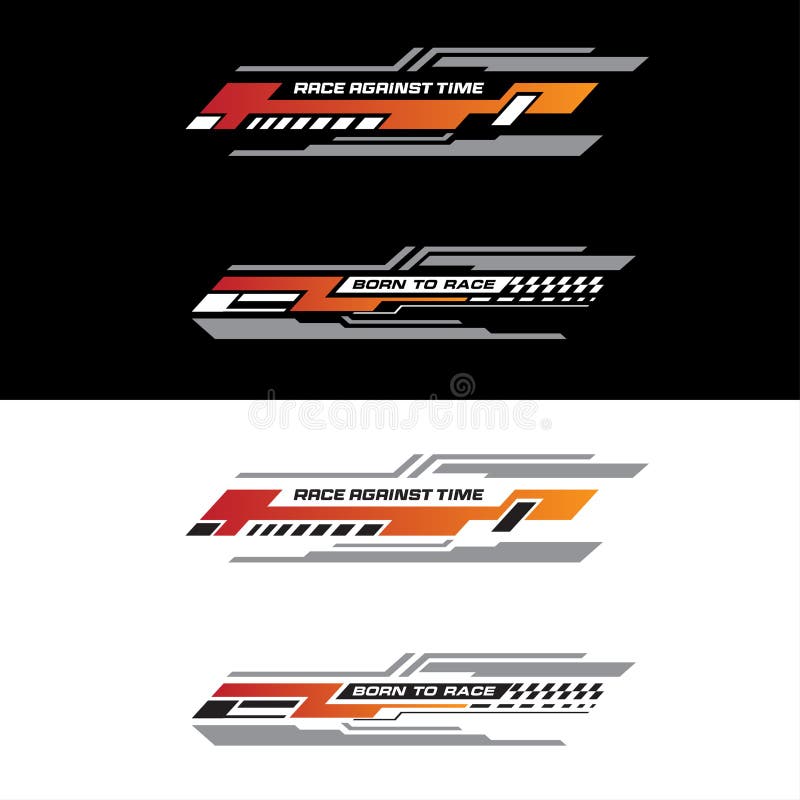 Racing Car Stickers Stripe Abstract Shape Vinyl Decal Templates Stock ...