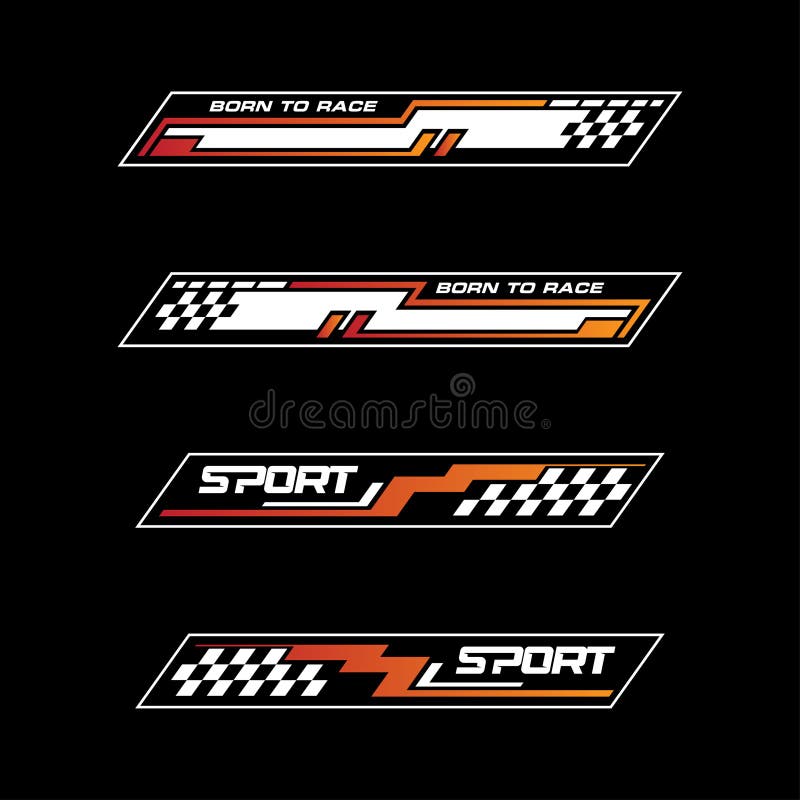 Racing Car Stickers Stripe Abstract Shape Vinyl Decal Templates Stock ...