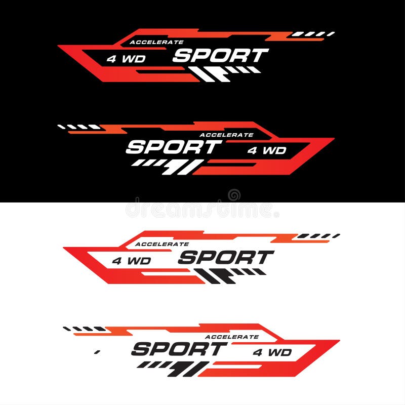 Racing Car Stickers Stripe Abstract Shape Vinyl Decal Templates Stock ...