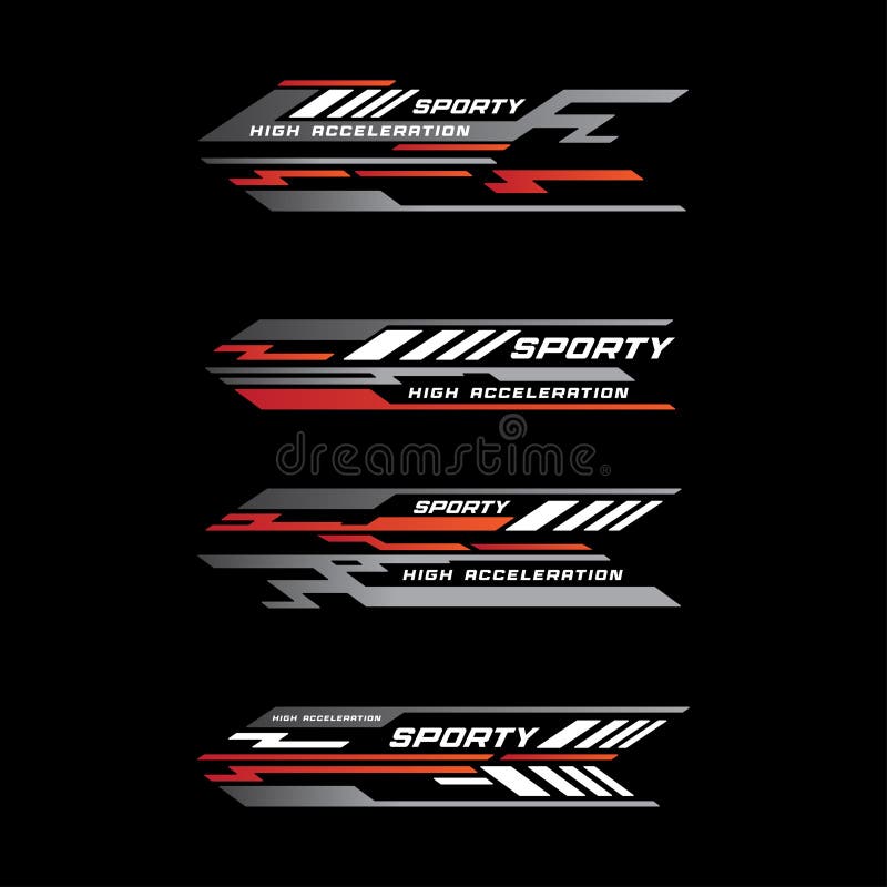Racing Car Stickers Stripe Abstract Shape Vinyl Decal Templates Stock ...