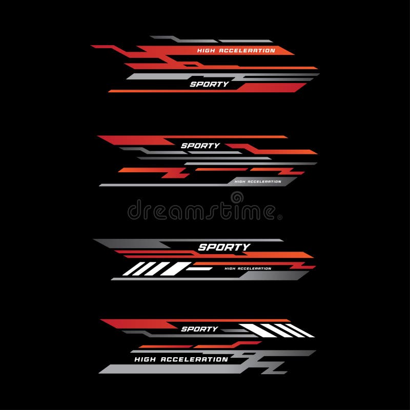 Racing Car Stickers Stripe Abstract Shape Vinyl Decal Templates Stock ...