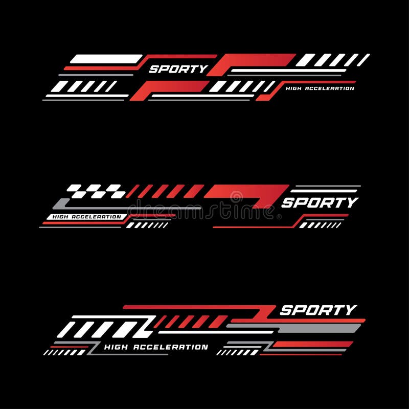 Racing Car Stickers Stripe Abstract Shape Vinyl Decal Templates Stock ...