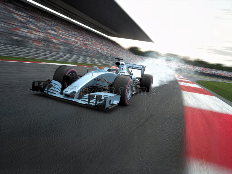 Racing Car on Track, Image Created Using AI Stock Illustration ...