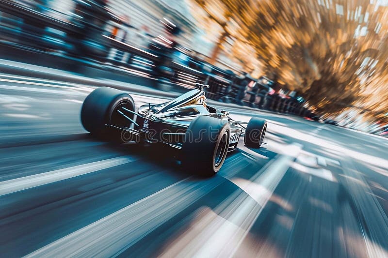 Racing Car on the Track, Motion Blur. Stock Illustration - Illustration ...