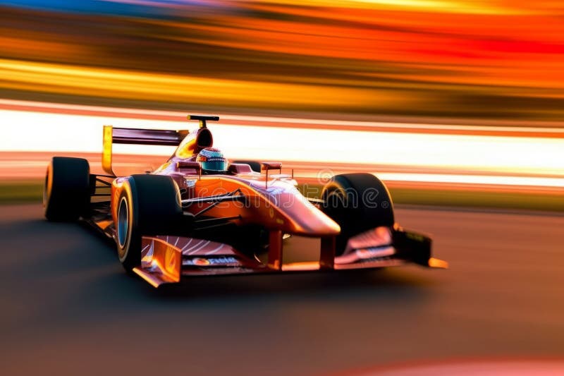 Racing Car on the Track with Motion Blur, Extreme Closeup Stock ...