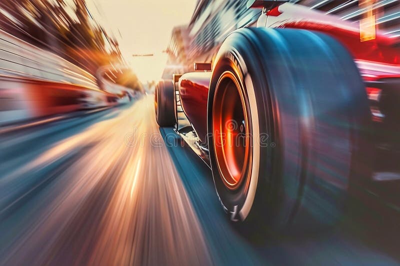 Racing Car on the Track, Motion Blur. Stock Illustration - Illustration ...