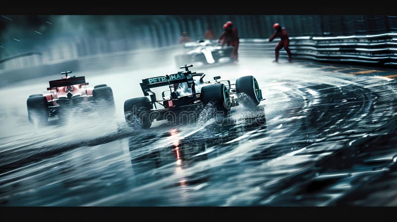 Racing Car on the Track at Night, Generative AI Illustrations Stock ...