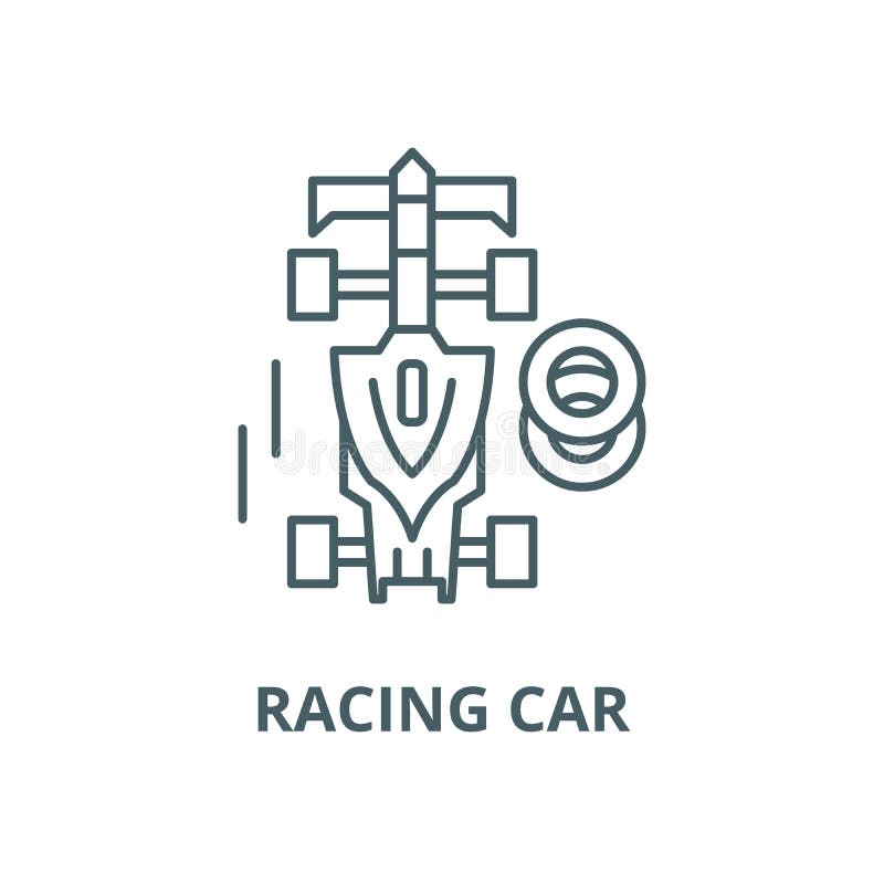 Car Racing Line Icon, Vector. Car Racing Outline Sign, Concept Symbol ...