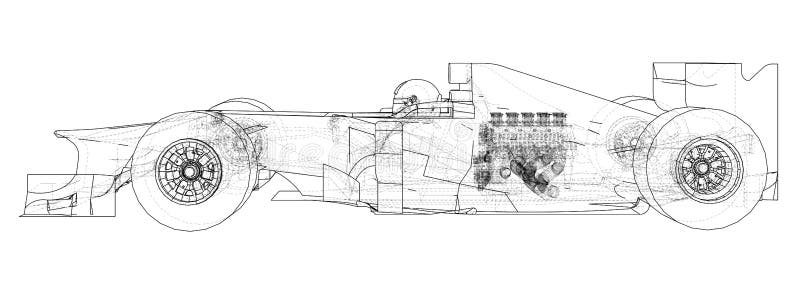 Racing Car. Wire-frame. EPS10 Format. Vector Rendering of 3d. Stock ...