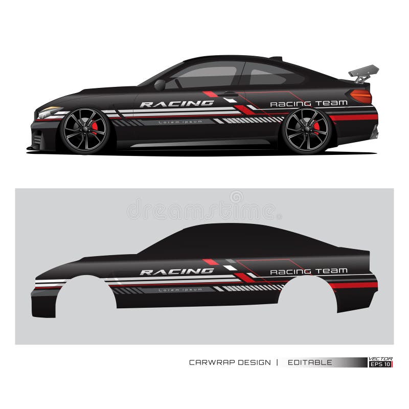 Racing Car Wrap Design Vector for Race Car. Graphic Abstract Stripe ...