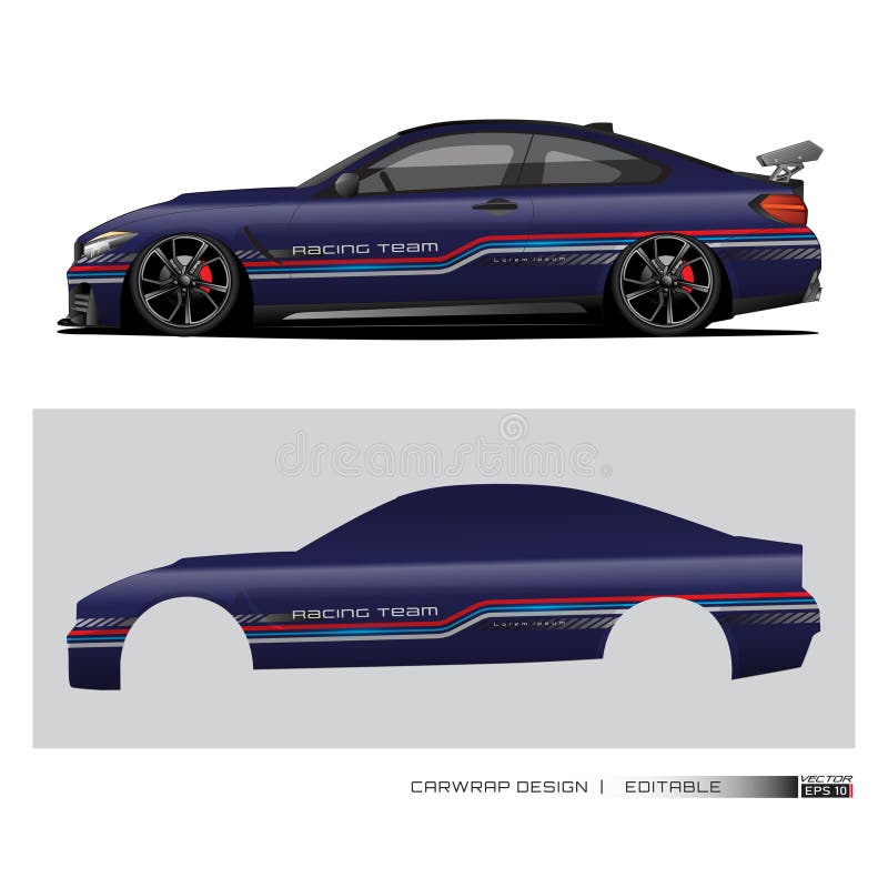 Racing Car Wrap Design Vector for Race Car. Graphic Abstract Stripe ...