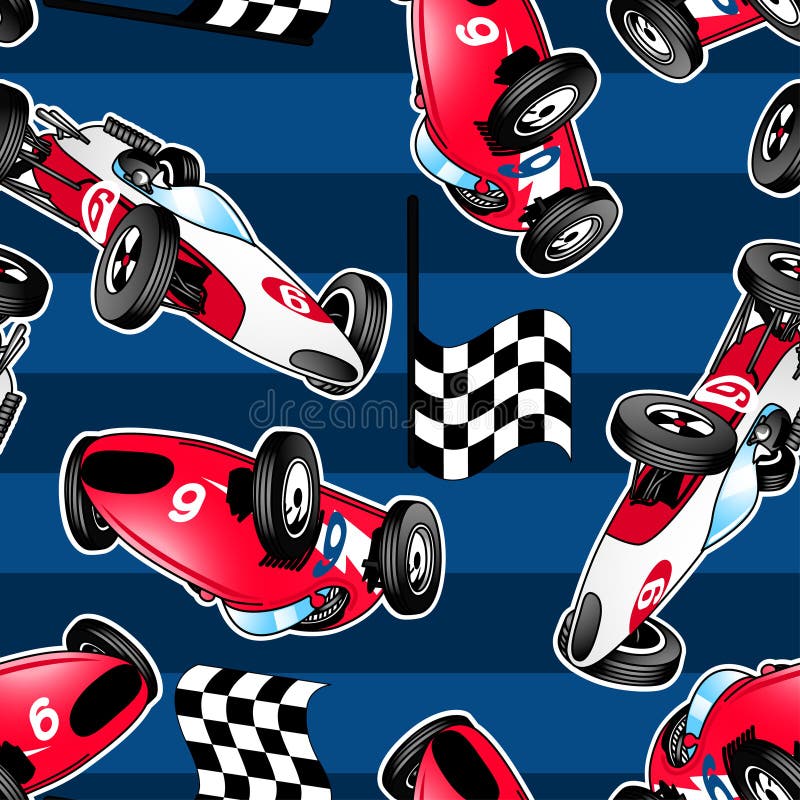 Racing Cars with Blue Stripes. Stock Vector - Illustration of wheeler ...
