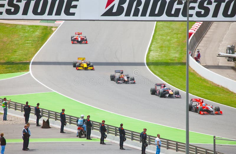 Racing Cars on a Circuit during the Formula 1 Gra Editorial Image ...