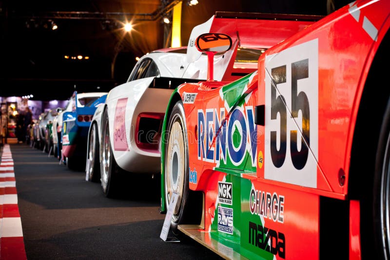 Racing cars on display editorial photo. Image of salon - 22737706