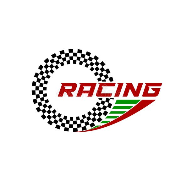 Racing Checkered Flag Circle with Speed Elements Vector Stock ...