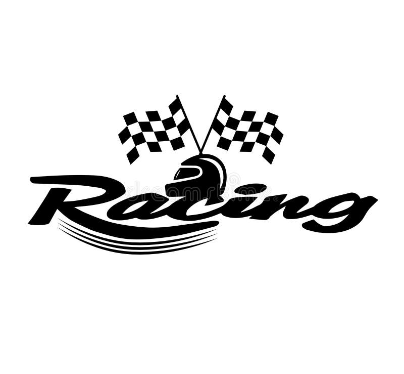 Racing with Checkered Flag and Helmet Stock Vector - Illustration of ...