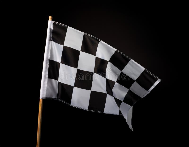 Racing Checkered Flag Isolated on Black Background Stock Illustration ...