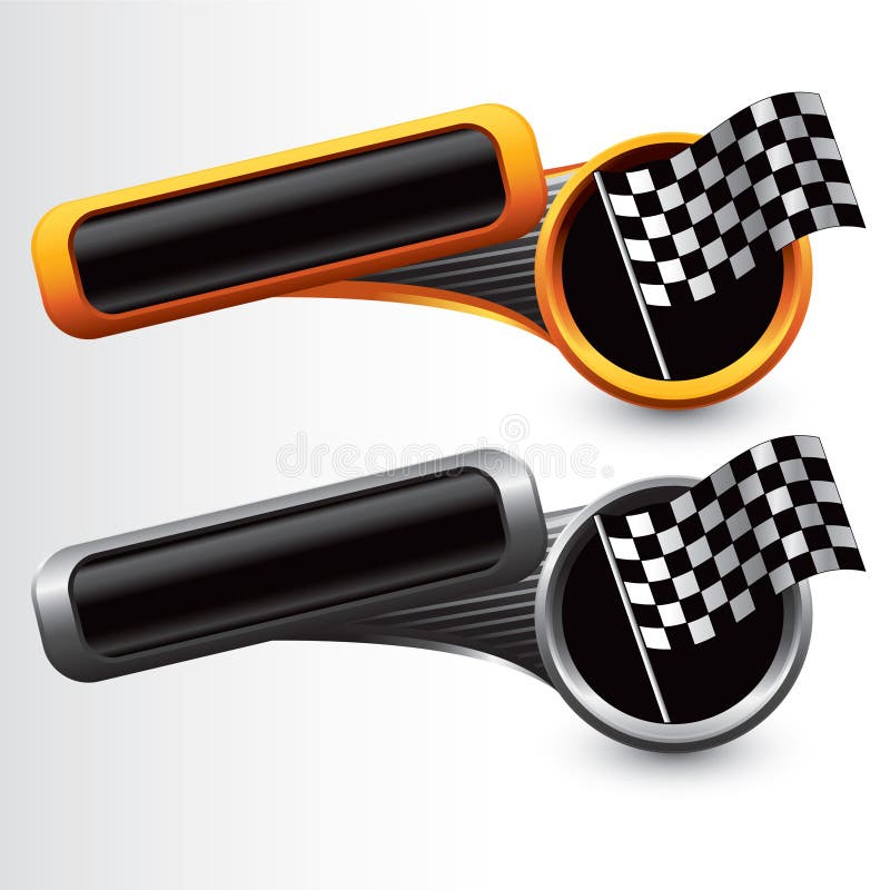 Racing Checkered Flag on Tilted Banners Stock Vector - Illustration of ...