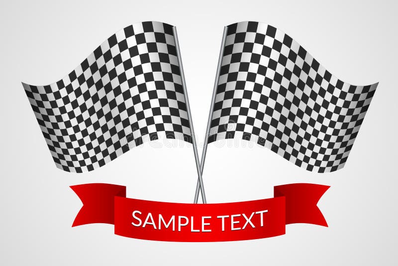 Racing Flags On Red Background Stock Illustration - Illustration of ...