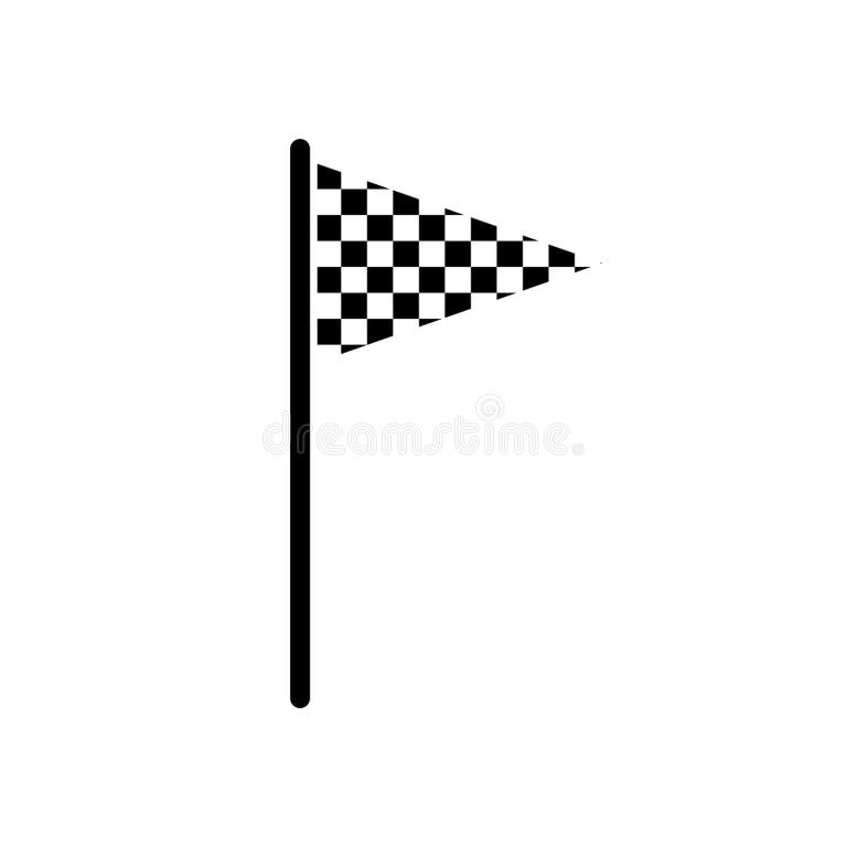 Racing Checkered Triangle Flag Icon. Isolated on White Stock Vector ...