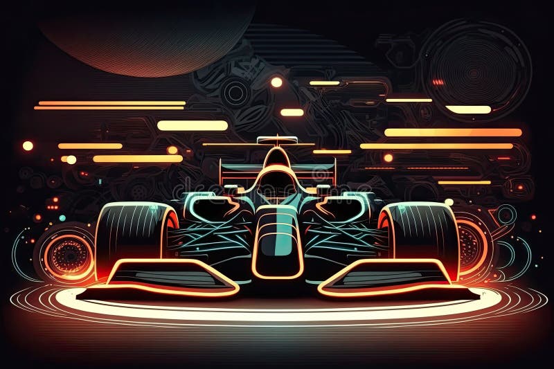 Racing circuit in the dark stock illustration. Illustration of design ...