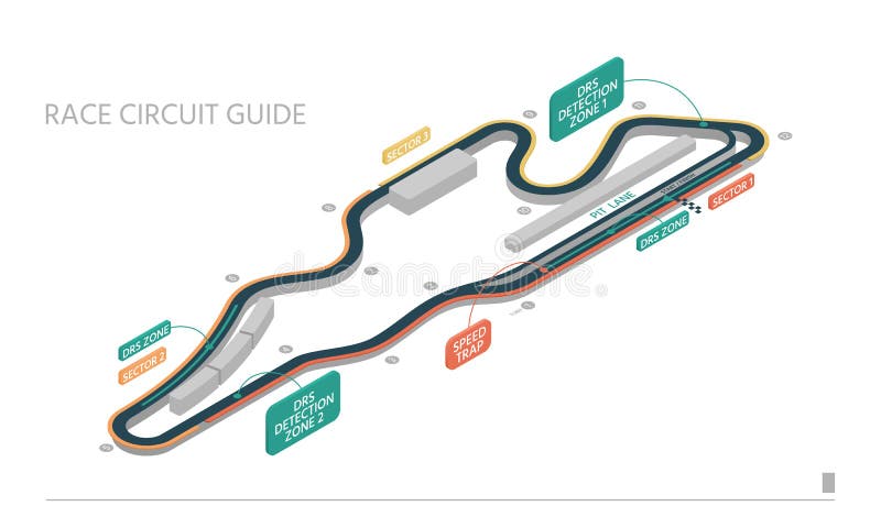 Racing Circuit Guide in an Isometric View. Isometric Racing Track ...