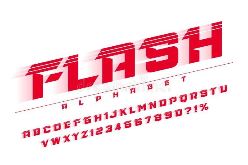 Racing Display Font Design, Alphabet, Letters and Numbers Stock Vector ...