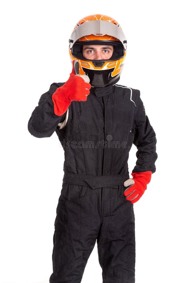 Racing Driver Isolated in White Stock Photo - Image of people, extreme ...