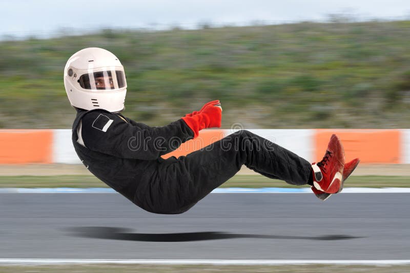 Racing Driver Over the Track Stock Image - Image of safety, drive ...