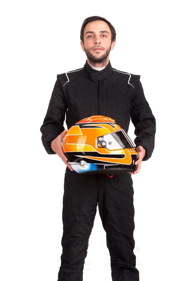 Racing Driver Isolated in White Stock Image - Image of speed, body ...