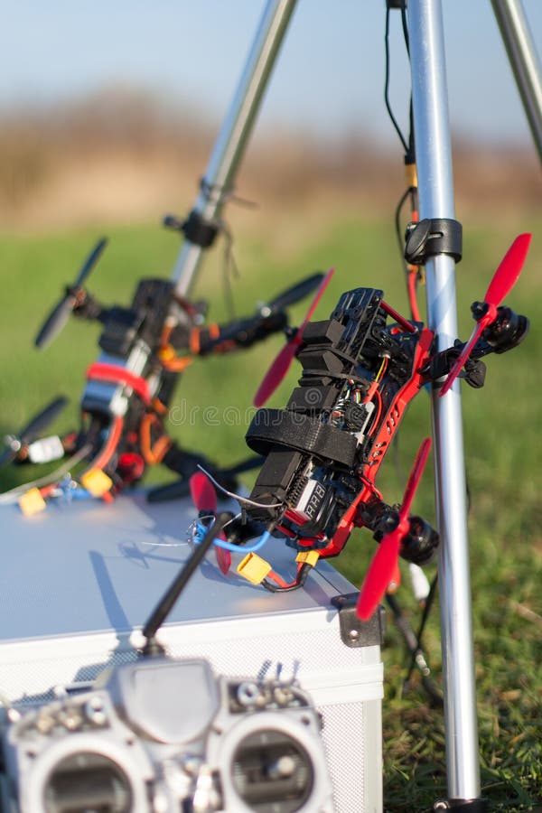 Racing drone stock image. Image of quad, cables, professional - 68219427
