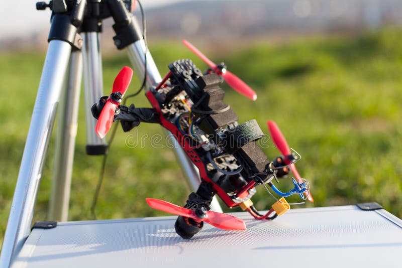 Racing drone stock image. Image of drone, flying, cables - 68220179