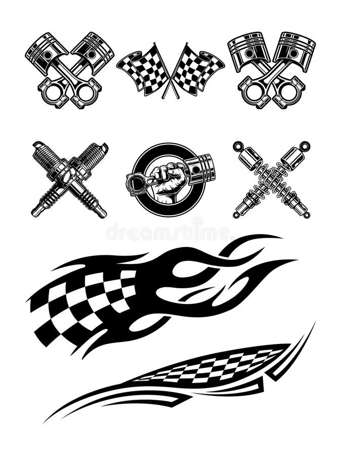 Racing Emblem Vector Illustration Packaging Stock Vector - Illustration ...