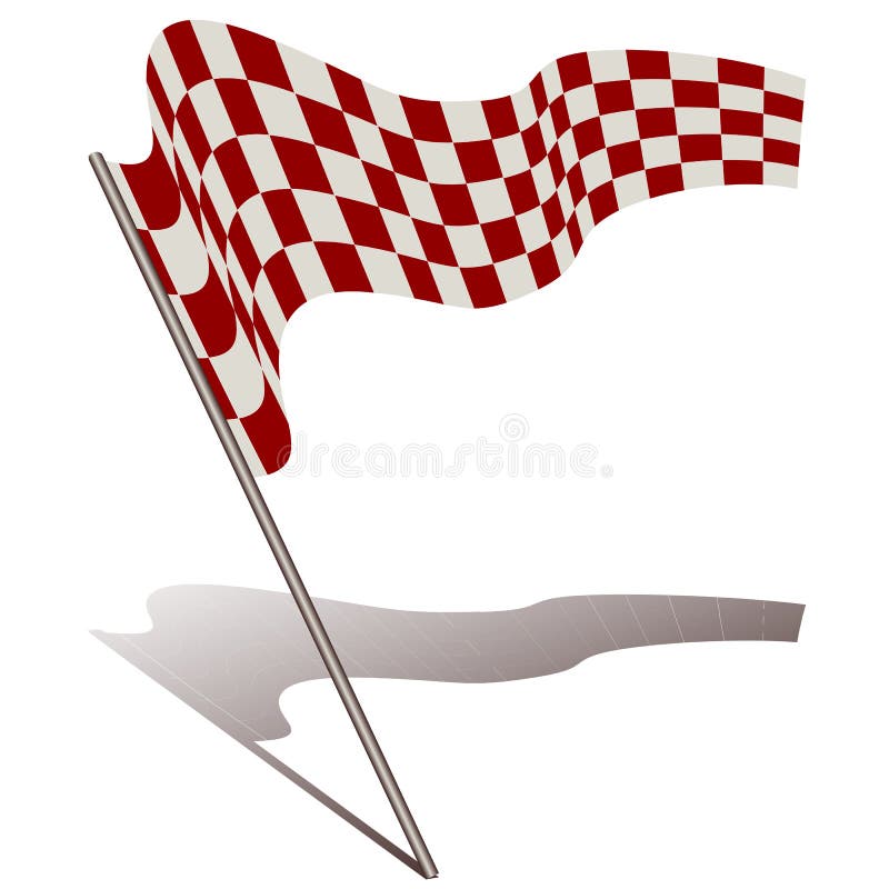 Red checkered flag stock vector. Illustration of flag - 5086191