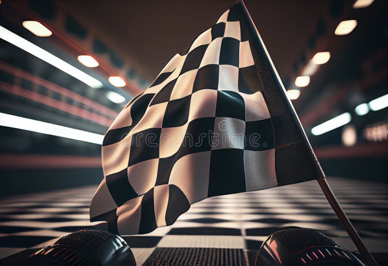 Racing Flag, Checkered Flag Stock Illustration - Illustration of track ...