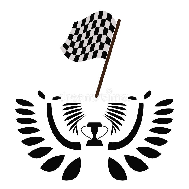 Racing Flag with Trophy Vector Ilustration Stock Illustration ...