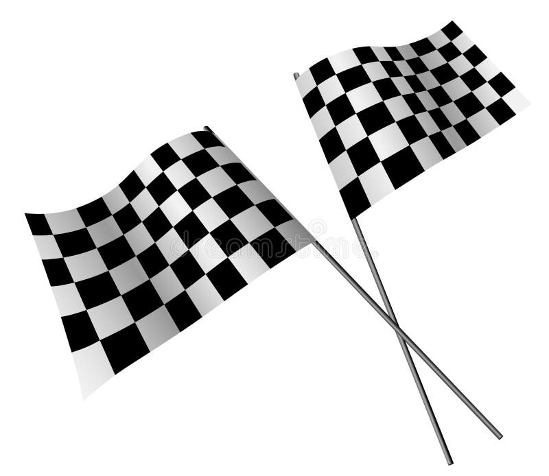 Checkered Vector Flags. Racing Waving Finish and Start Line Flag Set ...