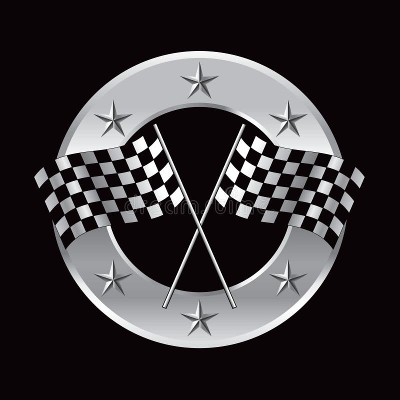Racing Flags in Circular Silver Star Frame Stock Vector - Illustration ...