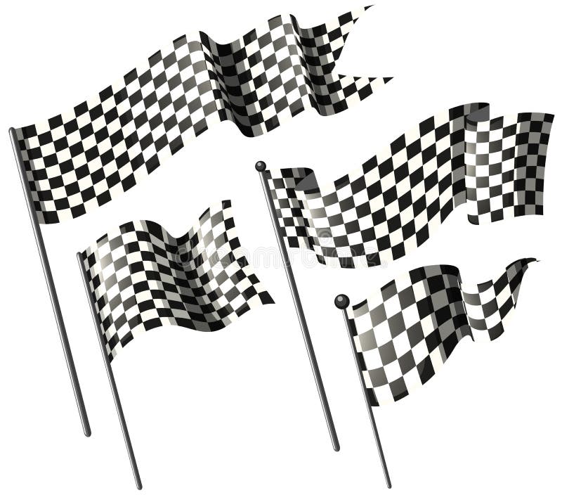 Racing Flag Isolated. Finish Banner. Vector Illustration Stock Vector ...