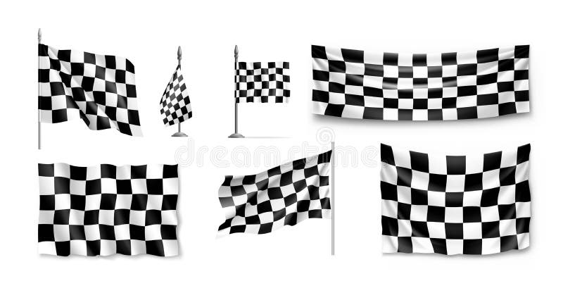 Two Racing Flags Crossed Realistic Stock Vector - Illustration of ...